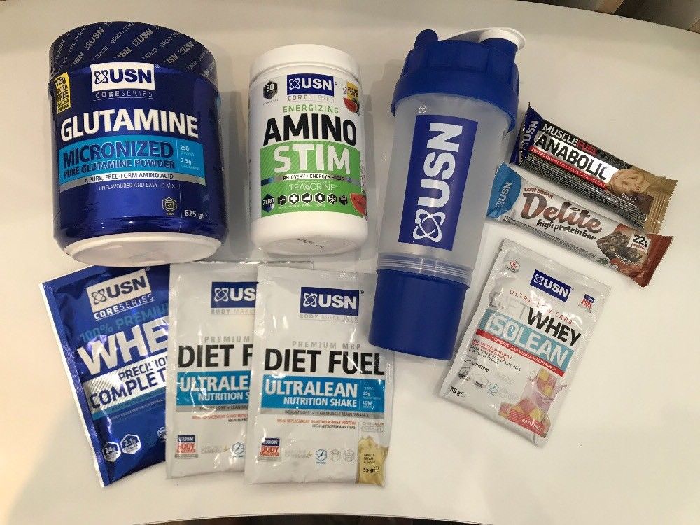 USN Glutamine, Amino Stim, Lean Whey Sachets, Protein Bars & Shaker ...